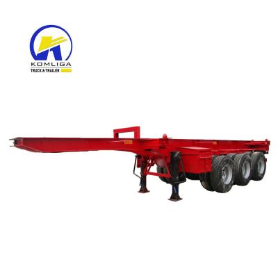 China 40 Feet 40ton Loading Skeleton Trailer with Tread 1820mm and Eight or Twelve Twist Locks for sale