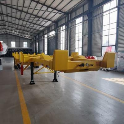 China Jost Two Speed Support Leg 40FT Tri Axle Skeleton Trailer for Container Transportation for sale