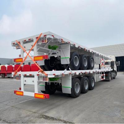 China Customized Tri-Axles Houses Tractor Aluminum Flat Bed Trailer with 315/80r22.5 Tires for sale
