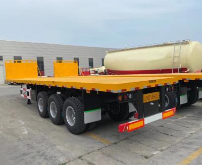 China 3 Axles 20FT 40FT Self Loading Container Semi Trailer Flatbed for Safe Transportation for sale