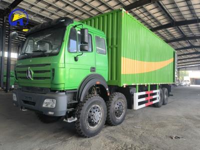 China Beiben Benz 8X8 Diesel Heavy Duty Van Cargo Truck with Extended Cabin 300L Fuel Tanker for sale