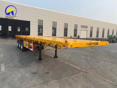 China Flatbed Trailer 12500*2500*1650mm and Second Hand 3 Axles Box Loader Container Trailer for sale