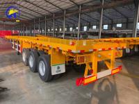 China Sinotruk HOWO Flatbed Trailer 3 Axle Container Trailer with LED Light and Optional ABS for sale