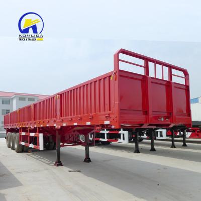 China 3 Axle 40 50 60 Ton Fence Side Wall Cargo Trailer with Jost 2.0 or 3.5 Inch King Pin for sale