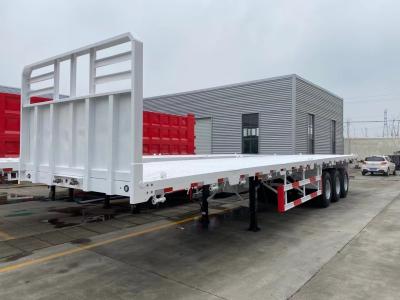 China 3 Axle 4 Axles 40tons Heavy Duty Container Flatbed Semi Trailer with 6.2 Tare Weight for sale