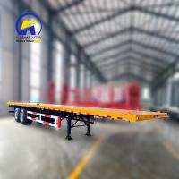 China 7000-8000mm Wheel Base Heavy Duty 13t Fuwa 30-100t Flated Semi Trailer for Benefit for sale