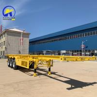 China 2 Axles 3 Axles Flatbed Skeleton Semi Trailer for Container 12500x2500x1650mm for sale