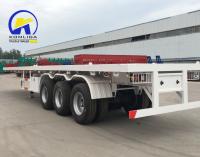 China 40 FT Tri Axle Flatbed Container Semi Trailer 12500x2500x1650mm Main Beam Q345b Steel for sale