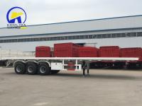China 3 Axles 40 Feet Transport Container Flatbed Semi Trailer Platform Truck Trailer in Ghana for sale