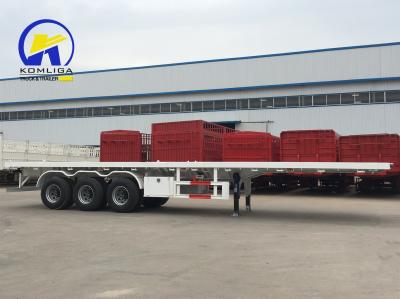 China 3 Axles 40 Feet Transport Container Flatbed Semi Trailer Platform Truck Trailer in Ghana for sale