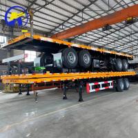 China 3 Axles 40FT 40ton Semi Trailer Container Trailer with Side Beam 16mm Channel Steel for sale