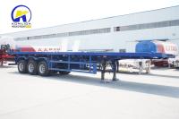 China 40-80 Tons Weight 3 Axles Heavy-Duty Flatbed Semi-Trailer with Q345b Steel Main Beam for sale
