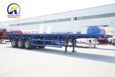 China 40-80 Tons Weight 3 Axles Heavy-Duty Flatbed Semi-Trailer with Q345b Steel Main Beam for sale