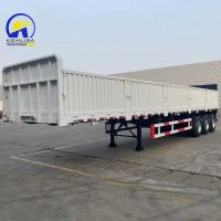 China 3axles 45FT 60tons Side Wall Cargo Semi Trailer /Second Hand 2/3/4 Axles Rim 9.00*22.5 for sale