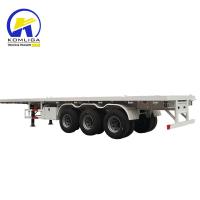 China 2023 3 Axles 40FT 40ton Truck Flatbed Semi Trailer with 16mm Channel Steel Side Beam for sale