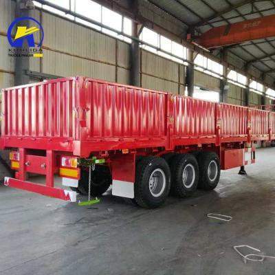China Fence Cargo Trailer Heavy Duty 3 Axles 13m Side Wall Semi Truck Trailer for Transportation for sale