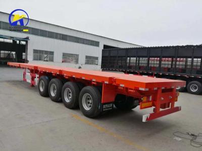 China 4 Axles 45FT Flatbed Semi Trailer with 12 Units Tires and Q345b Steel Main Beam for sale