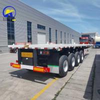 China Jost Two Speed Support Leg 4axles Container Flatbed Semi Truck Trailers for Exporting for sale