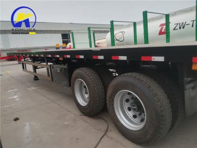 China Q345b Steel Main Beam Semi-Trailer for 2 Axles 20tons 25FT Flatbed Promotion for sale