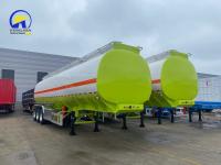 China 1820mm Tread 3 Axle Carbon Aluminum Oil Tank 42000L 45000 Liters Fuel Tanker Trailer for sale