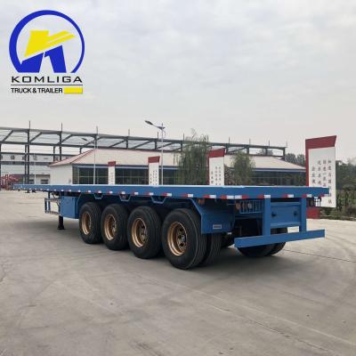 China ABS Anti-lock Braking System 4axles 40tons 50tons Flatbed Semi Trailer Not Self-dumping for sale