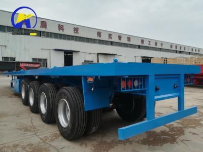 China 40 Ton 60 Tons 3/4axles 40FT Container Transport Platform Flatbed Semi Trailer with Light LED Light for sale
