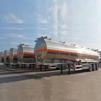 China 3 Axle 42cbm 45cbm Capacity Aluminum Gasoline Oil Tank Fuel Trailer with 1820mm Tread for sale