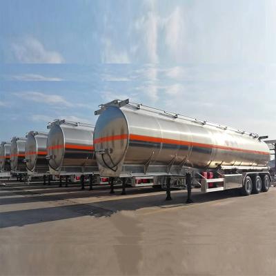 China 3 Axle 42cbm 45cbm Capacity Aluminum Gasoline Oil Tank Fuel Trailer with 1820mm Tread for sale