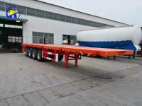 China 3 Axles 4 Axles Semi Skeleton Trailer Flatbed Trailer with Side Beam 16mm Channel Steel for sale