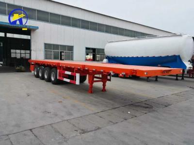 China 3 Axles 4 Axles Semi Skeleton Trailer Flatbed Trailer with Side Beam 16mm Channel Steel for sale