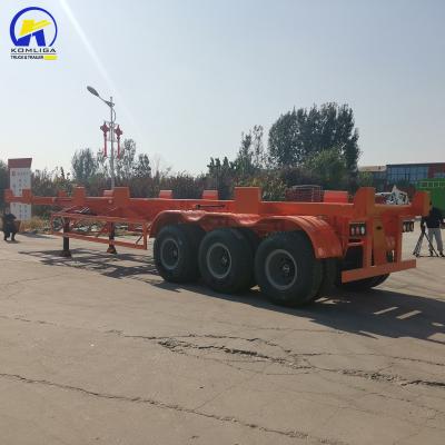 China 13000x2500x3900mm 40FT Skeleton Semi Container Trailer with 3 Axles 40T Load Capacity for sale