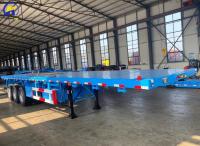 China Good Condition 3 Axles 40FT 48FT Flatbed Trailer with and Jost Two Speed Support Leg for sale