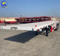 China 16mm Channel Steel Side Beam 3 Axle 4 Axles Heavy Duty Container Flatbed Semi Trailer for sale