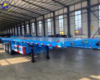 China Wabco Valve Tri-Axle 40FT 20FT Flatbed Container 60 Tons Truck Flatbed Vehicle Trailer for sale