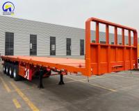 China 3 Axles 4 Axles 40FT 48FT Flatbed Semi Trailer with Tires and Tare Weight Approx. 6.2 T for sale