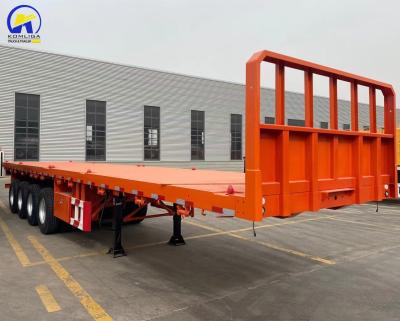 China 3 Axles 4 Axles 40FT 48FT Flatbed Semi Trailer with Tires and Tare Weight Approx. 6.2 T for sale