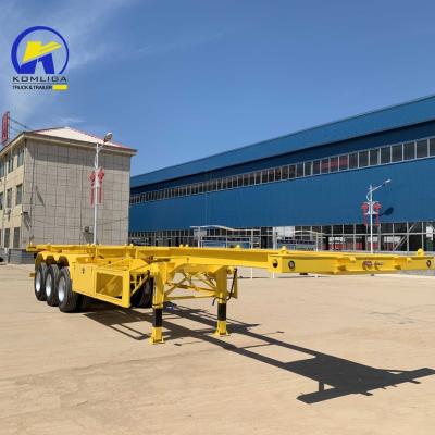 China 40FT 40 Tons Skeleton Chassis Truck Container Flatbed Trailer Top- and Superior Steel for sale
