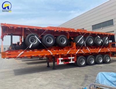 China 3 Axles Heavy Duty Flated Semi Trailer Container Trailer Customized Request ABS Optional for sale