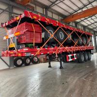 China LED Light 3 Axles 4 Axles Heavy Duty Flatbed Semi Trailer for Container 12500x2500x1650mm for sale