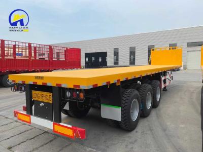 China 30-100t Loading Capacity Wabco Valve 2/3/4 Axles Flatbed Semi Trailer for Container for sale