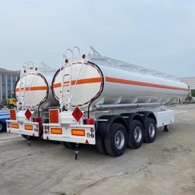 China Handrail Pneumatic 3 Axle 4 Axles 45000 50000 Liters Fuel Tank Semi Aluminum Trailer for sale