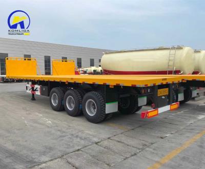China Jost 2.0 or 3.5 Inch King Pin 50T Load Capacity Flatbed Trailer for Russian Market for sale