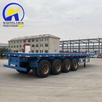 China 30-100t Loading Capacity Wabco Valve Flat Deck Flatbed Truck Semi Trailer to Turkmenistan for sale