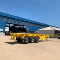 China Tare Weight Approx. 6.2 T Flatbed Semi Trailer Container Trailer for African Customers for sale