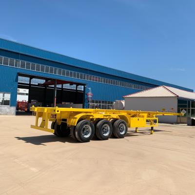 China Tare Weight Approx. 6.2 T Flatbed Semi Trailer Container Trailer for African Customers for sale