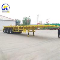China 50T Load Capacity Flatbed Container Semi Trailer for Durable Heavy Duty Transportation for sale