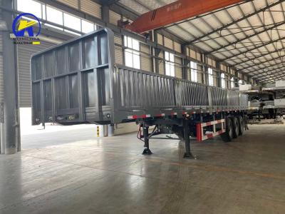 China Grey Color 3axle Side Guard Semi Trailer with One Piece Tool Box 1m *0.5m*0.5m for sale