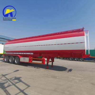 China Suspenssion Mechanical 3 Axles 42000L 45000 Liters Aluminum Fuel Tanker Semi Trailer for sale