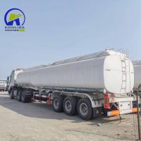 China 40000L Flatbed 4axles Aluminum Alloy Tanker Truck Oil Transporter Used Fuel Tank Trailer for sale