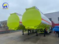 China 3axles 42cbm White and Green Color Feul Tank Semi Trailer with 12500*2500*1650mm Size for sale